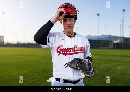 GOODYEAR, AZ - FEBRUARY 23: Catcher Bryan Lavastida (27) poses for a ...