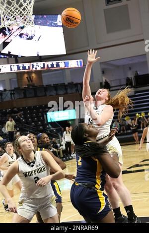 SPARTANBURG,SC- FEBRUARY 09: Wofford College guard Annabelle Schultz (1 ...