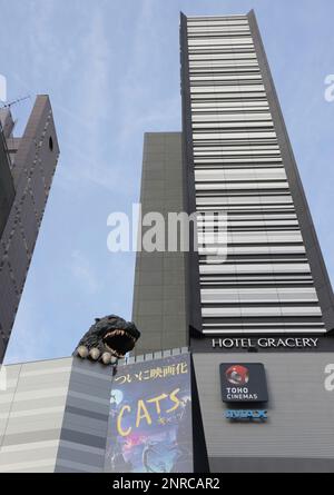 People visit Toho Cinemas movie theatre Shinjuku in Tokyo Japan Stock ...