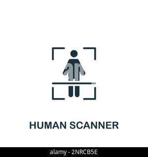 Human scanner icon. Monochrome simple sign from security collection ...