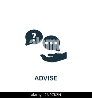 Advise icon. Monochrome simple sign from speech collection. Advise icon ...