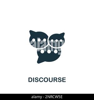 Discourse icon. Monochrome simple sign from speech collection ...