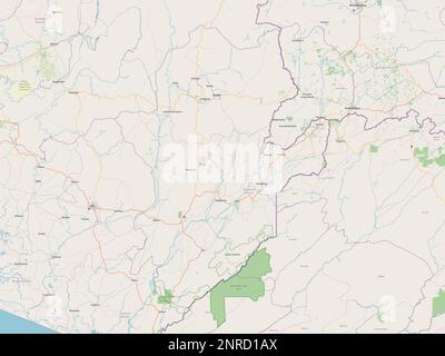 Eastern, province of Sierra Leone. Open Street Map. Locations and names ...