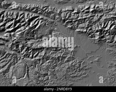 Gorenjska, statistical region of Slovenia. Bilevel elevation map with ...