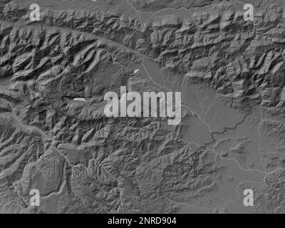 Gorenjska, statistical region of Slovenia. Grayscale elevation map with ...