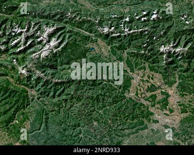 Gorenjska, statistical region of Slovenia. Low resolution satellite map ...