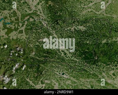 Koroska, statistical region of Slovenia. High resolution satellite map ...