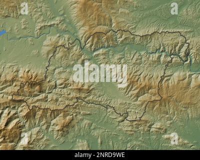 Koroska, statistical region of Slovenia. Colored elevation map with ...
