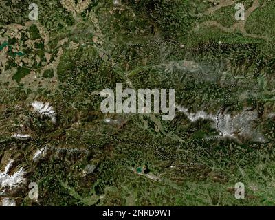 Koroska, statistical region of Slovenia. Low resolution satellite map ...