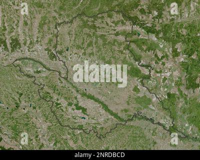Pomurska, statistical region of Slovenia. High resolution satellite map ...