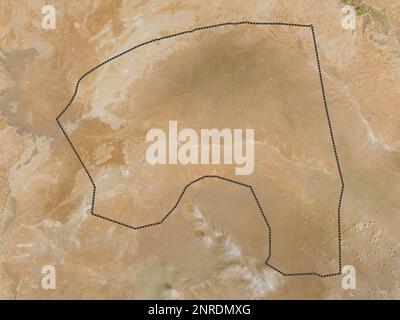 Bakool, region of Somalia. Low resolution satellite map. Locations and ...
