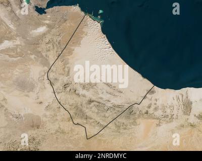 Awdal, region of Somalia. Low resolution satellite map. Corner ...