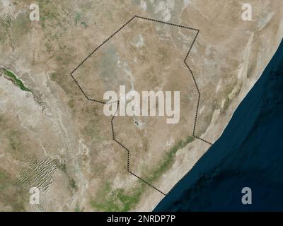Galgaduud, region of Somalia. High resolution satellite map. Locations ...