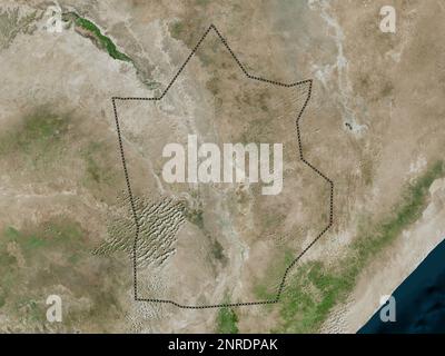 Hiiraan, region of Somalia. High resolution satellite map. Locations ...