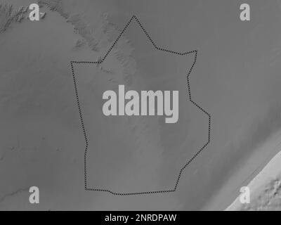 Hiiraan, region of Somalia. Grayscale elevation map with lakes and ...