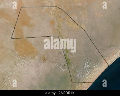 Jubbada Dhexe, region of Somalia. Low resolution satellite map ...