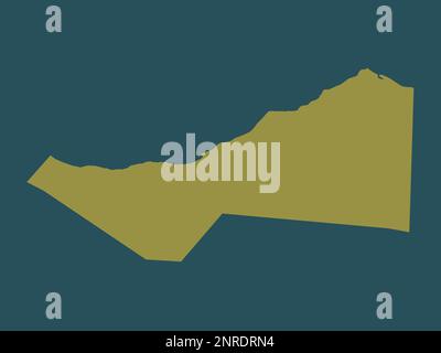 Sahil, region of Somalia. Solid color shape. Locations and names of ...