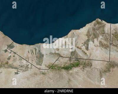 Sahil, region of Somalia. High resolution satellite map. Locations and ...