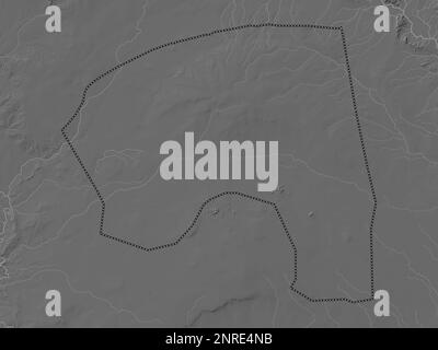 Bakool, region of Somalia. Bilevel elevation map with lakes and rivers ...
