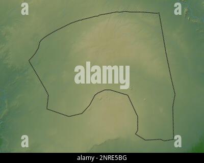 Bakool, region of Somalia Mainland. Colored elevation map with lakes ...
