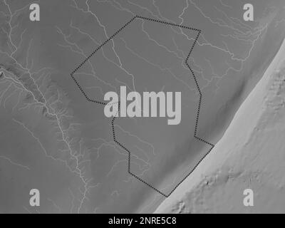 Galgaduud, region of Somalia. Grayscale elevation map with lakes and rivers Stock Photo - Alamy