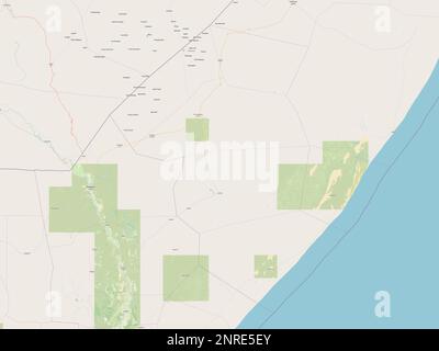 Galgaduud, region of Somalia Mainland. Open Street Map. Corner ...