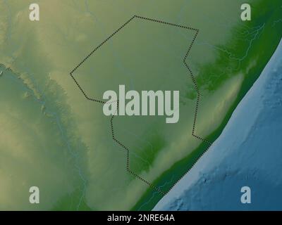 Galgaduud, region of Somalia Mainland. Colored elevation map with lakes ...