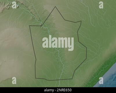 Hiiraan, region of Somalia Mainland. Colored elevation map with lakes ...