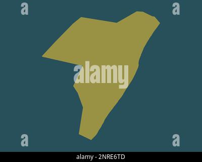 Mudug, region of Somalia Mainland. Solid color shape. Locations and names of major cities of the ...