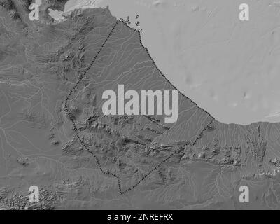 Awdal, region of Somaliland. Bilevel elevation map with lakes and ...