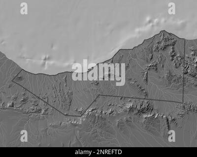 Sahil, region of Somaliland. Bilevel elevation map with lakes and ...