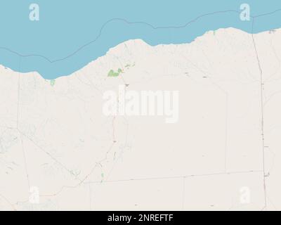 Sanaag, region of Somaliland. Open Street Map. Locations and names of ...