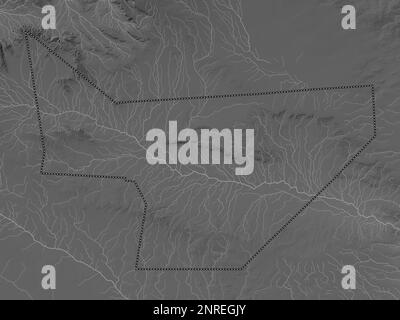 Sool, region of Somaliland. Grayscale elevation map with lakes and ...