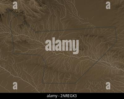 Sool, region of Somaliland. Colored elevation map with lakes and rivers ...
