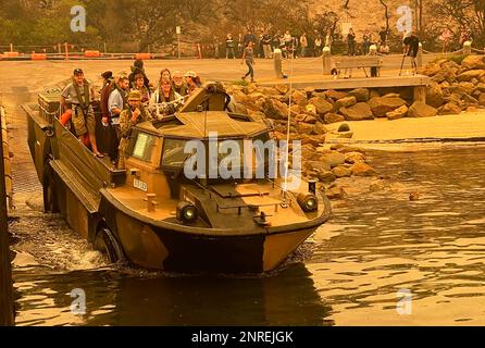 A Lighter Amphibious Resupply Cargo (LARC) vehicle launches from the ...