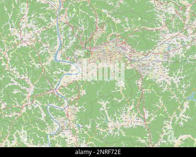 Daegu, metropolitan city of South Korea. High resolution satellite map ...