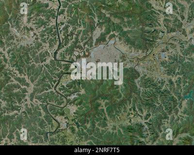 Daegu, metropolitan city of South Korea. High resolution satellite map ...