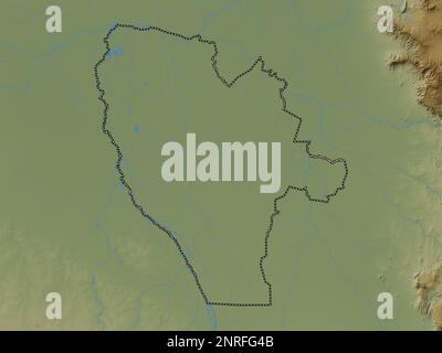 Jonglei, state of South Sudan. Elevation map colored in wiki style with ...