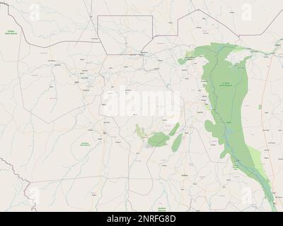 Warrap, state of South Sudan. Open Street Map. Locations of major ...