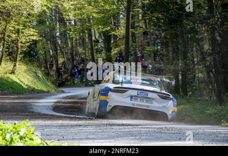 Rear view of Alpine WRC race car at Rally Croatia in April 2021 Stock ...