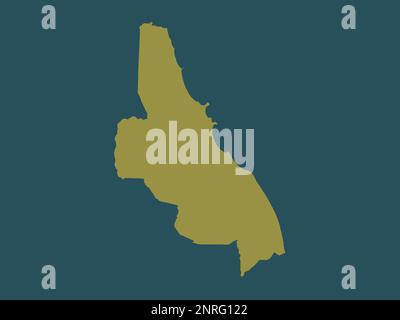 Batticaloa, district of Sri Lanka. Solid color shape. Locations and ...