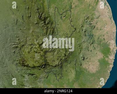 Badulla, district of Sri Lanka. Low resolution satellite map. Locations ...