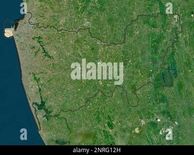 Colombo, district of Sri Lanka. High resolution satellite map. Corner ...