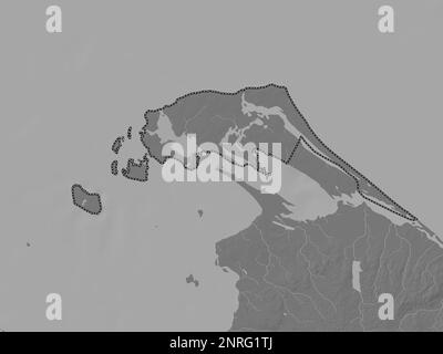 Jaffna, district of Sri Lanka. Elevation map colored in wiki style with ...