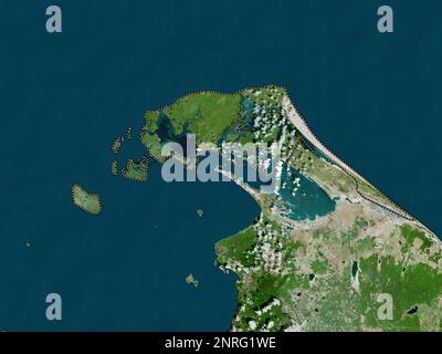 Jaffna, district of Sri Lanka. High resolution satellite map. Locations ...