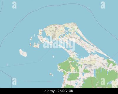 Jaffna, district of Sri Lanka. Open Street Map. Locations and names of ...