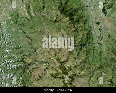 Kandy, district of Sri Lanka. High resolution satellite map. Locations ...
