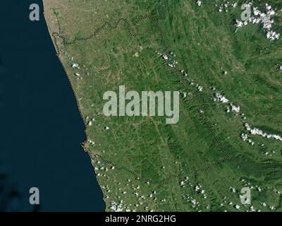 Kalutara, district of Sri Lanka. Low resolution satellite map ...
