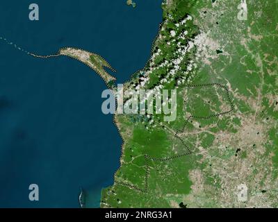 Mannar, district of Sri Lanka. High resolution satellite map. Locations ...