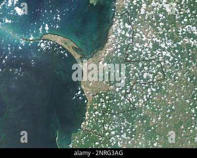 Mannar, district of Sri Lanka. Low resolution satellite map. Locations ...